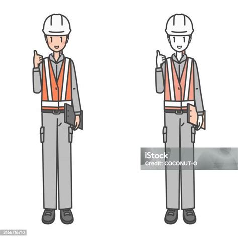 헬멧과 형광조끼 턱받이를 착용한 여성 작업자가 안전 체크를 실시 건설 현장에 대한 스톡 벡터 아트 및 기타 이미지 건설 현장 공급망 기진맥진 Istock