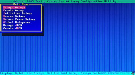 Presentation Of The Adaptec Configuration Utility Acu Of The Adaptec