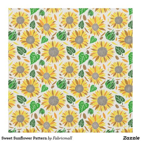 Sweet Sunflower Pattern Fabric Sunflower Print Fabric Floral Fabric