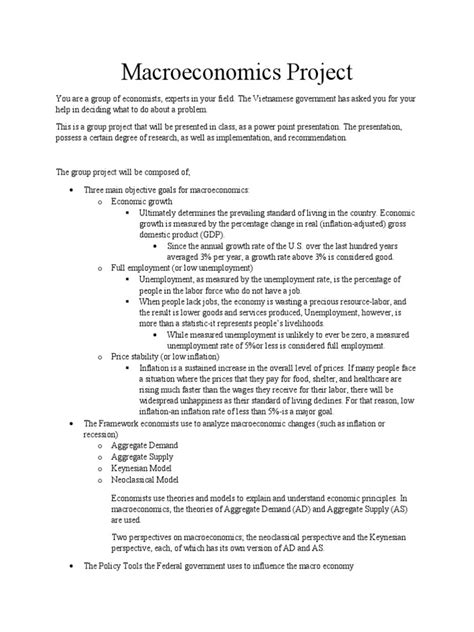 Macroeconomics Project Pdf Macroeconomics Fiscal Policy