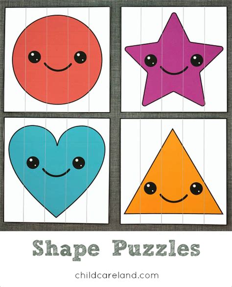 Shape Puzzles For Shape Identification And Fine Motor Skills