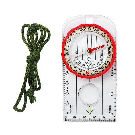 Ettsollp Mini Compass Outdoor Orienteering Compass With Lanyard Scale