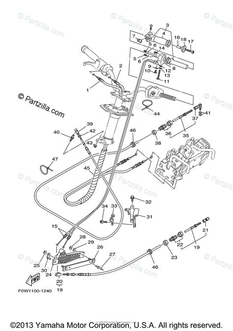 Yamaha Waverunner 2002 Oem Parts Diagram For Control Cable
