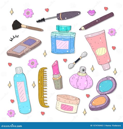 Colorful Cartoon Cute Makeup Set With Decorative Elements Fashion