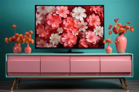 Premium Photo A Parallax Background With A Living Room Television