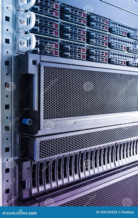 Array Of Data Storage Hard Drives In Internet Data Center Stock Image