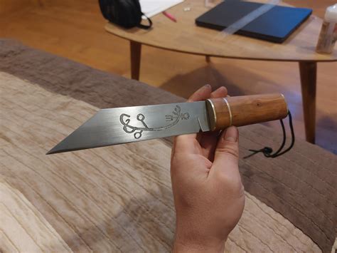My Take On Seax Knife With Pear Wood Handle And Galdastafir Symbol