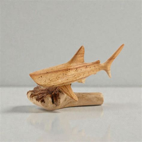 Whale Shark Wooden Figure Hand Carved From Jempinis Wood Maritime