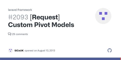 [request] custom pivot models · issue 2093 · laravel framework · github