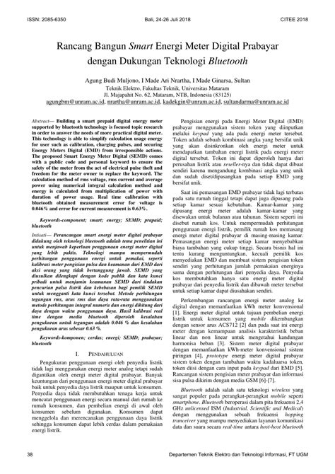 Pdf Rancang Bangun Smart Energi Meter Digital Prabayar Dengan