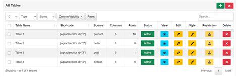 Plugin Table Editor —