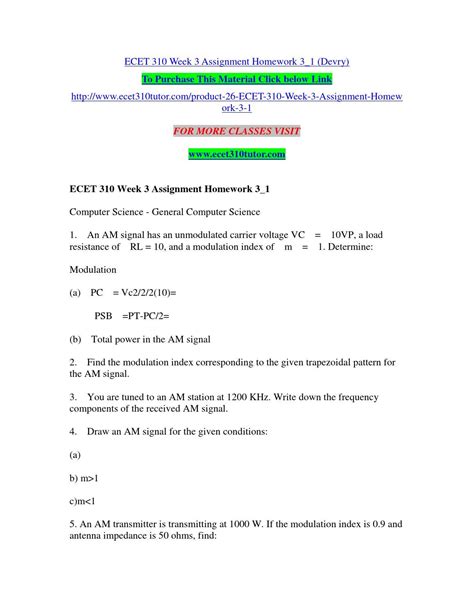 Ecet 310 Week 3 Assignment Homework 3 1 Devry By Veeru149 Issuu