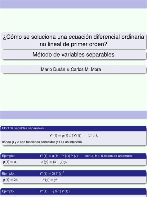 13c Edo Variables Separables Pdf Cálculo Ecuaciones
