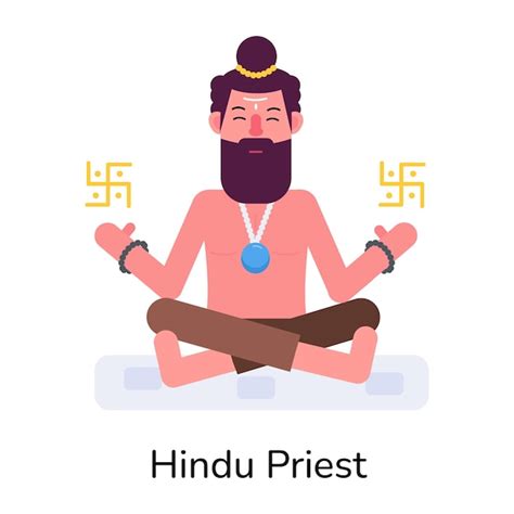 Premium Vector Welldesigned Flat Character Icon Of Hindu Priest