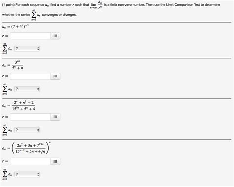 Solved α point For each sequence an find a number r such Chegg
