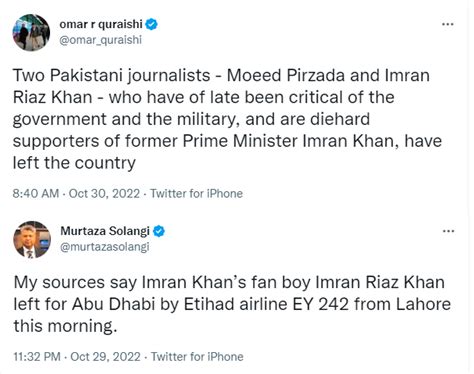 Breaking News Imran Riaz Khan Leaves Pakistan After Moeed Pirzada