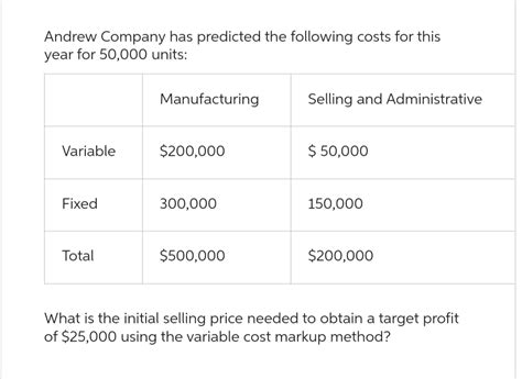 Answered Andrew Company Has Predicted The Bartleby