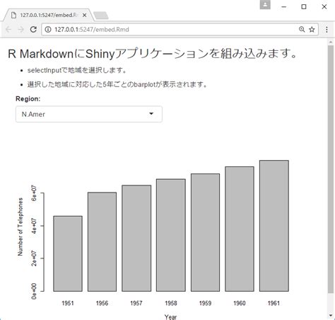 Rmarkdownを使った組み込みshinyアプリケーション ふんわり R Tips