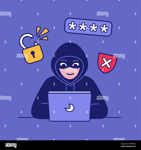 cartoon hacker stealing data stock vector images alamy