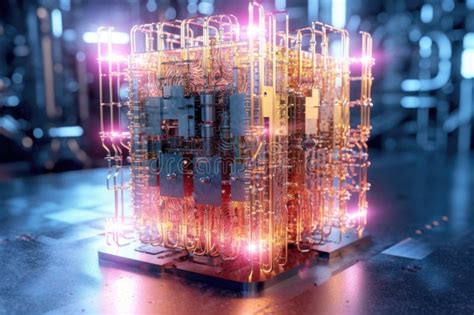 Abstract Representation Of Quantum Computing Power Stock Illustration