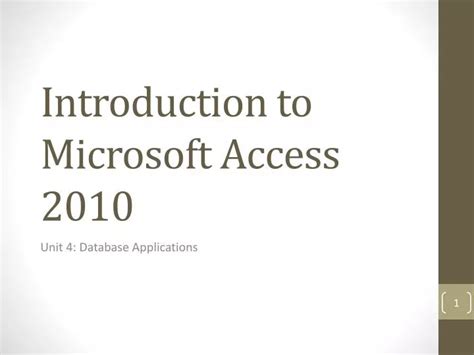 PPT Introduction To Microsoft Access PowerPoint Presentation Free Download ID