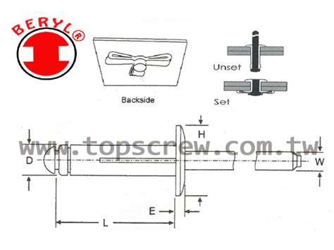 Stretch Folding Blind Rivet Tri Fold Blind Rivet Top Screw Metal