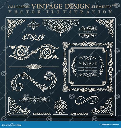 Calligraphic Design Elements Vintage Ornament Vector Frame Decor Stock Vector Illustration Of