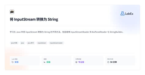 在 Java 中将 Inputstream 转换为 String Labex