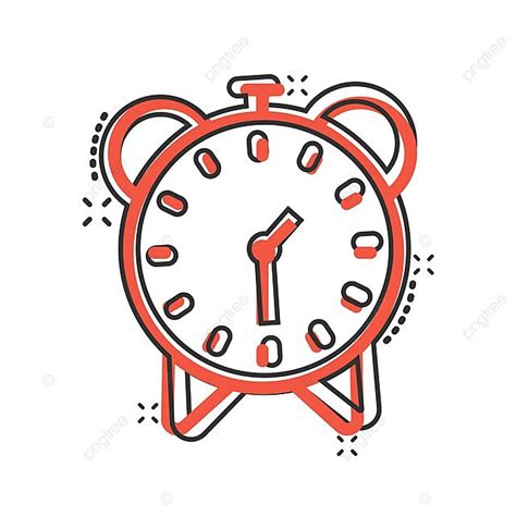 Comic Clock Icon On White Background With Timer Effect Vector