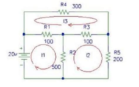 Simple Mesh Current Analysis For Electric Circuits