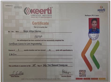 Aditya Bhoye On Linkedin Hello Everyone I Have Successfully Completed The C And C Course