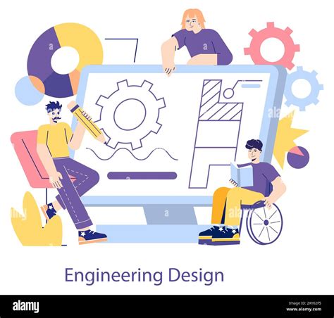Engineering Design Concept Creatives Collaborate On A Project