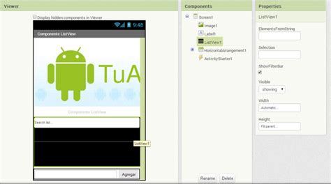 Componente ListView App Inventor Tu App Inventor