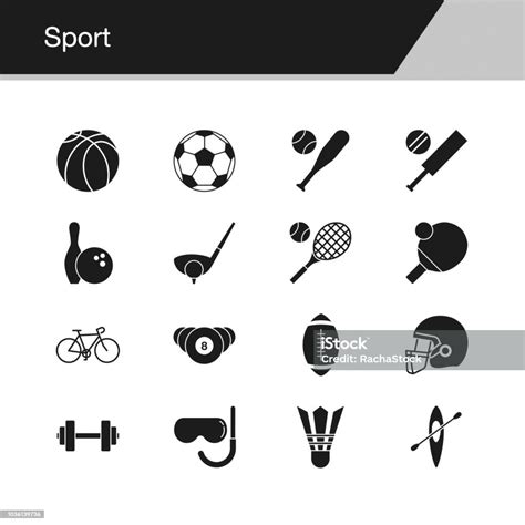 스포츠 아이콘입니다 프레 젠 테이 션 그래픽 디자인 모바일 응용 프로그램 웹 디자인 인포 그래픽 Ui에 대 한 디자인 벡터 일러스트입니다 건강한 생활방식에 대한 스톡 벡터