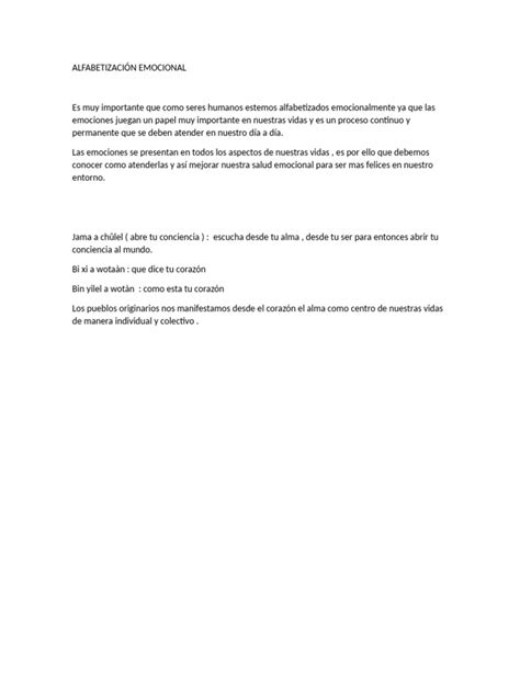 Alfabetizacion Emocional Pdf