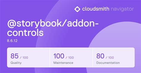 Storybookaddon Controls 8612 Npm Package Quality Cloudsmith Navigator