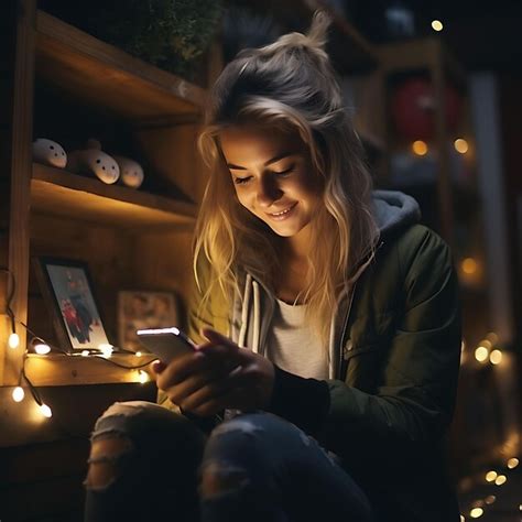 Premium Ai Image A Girl Swiping Through Apps On A Phone Casual And