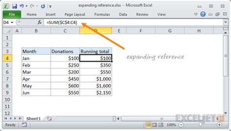 Excel Expanding Reference Exceljet