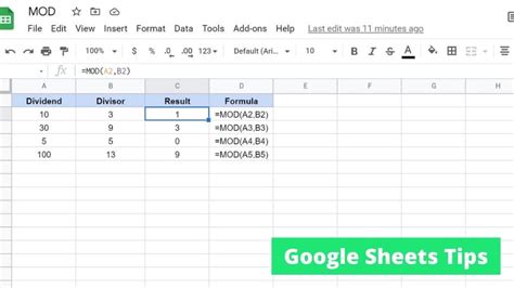 How To Use The MOD Function In Google Sheets
