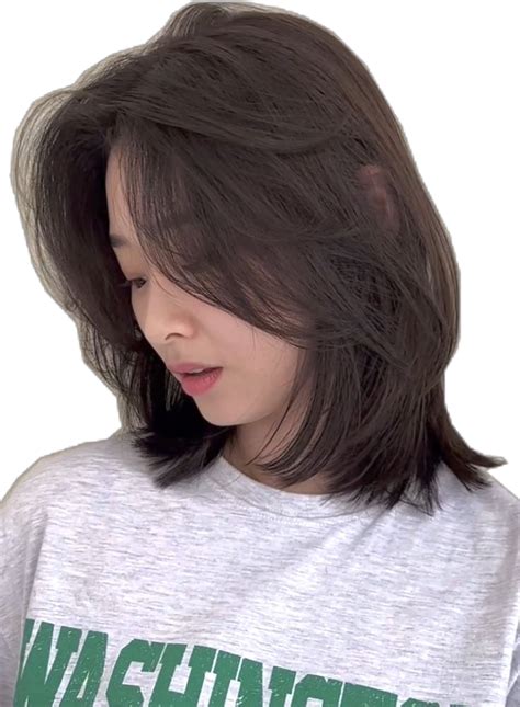 중단발 레이어드컷 둥근 얼굴형 헤어스타일 레이어드 헤어컷 미디움 레이어드컷