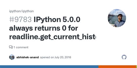 Ipython 500 Always Returns 0 For Readlinegetcurrenthistorylength
