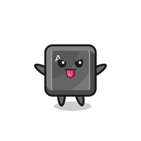 Premium Vector Naughty Keyboard Button Character In Mocking Pose