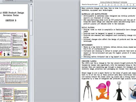 Product Design AQA GCSE Revision Sheets Teaching Resources