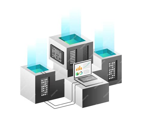 Premium Vector Isometric Illustration Concept Server Data Analysis