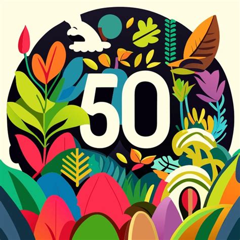 Premium Vector Number 50 In Nature Vector Illustration