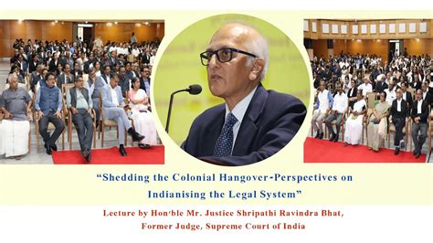 Lecture By Honble Mr Justice Shripathi Ravindra Bhat Former Judge Supreme Court Of India