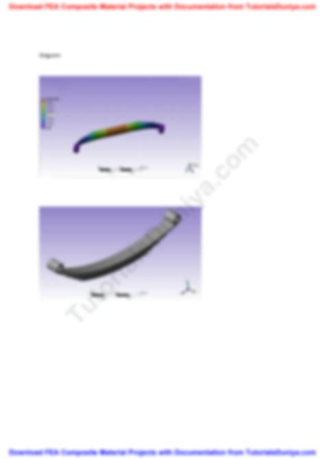 Solution Project On Ansys Fea Fea Analysis Of Composite Leaf Spring For Automotive Vehicle