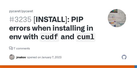 Install Pip Errors When Installing In Env With `cudf` And `cuml` · Issue 3235 · Pycaret