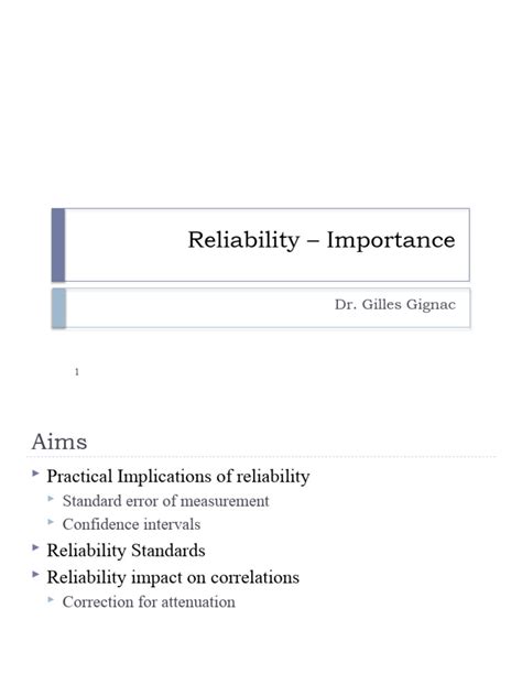 Week 42 The Importance Of Reliability Pdf Standard Error