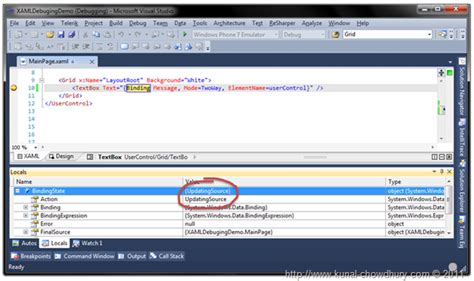 Debugging Data Bindings In Xaml With Silverlight 5 Beta Kunal Chowdhury